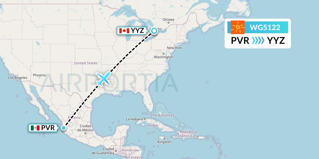 WG5122 Flight Status Sunwing Airlines: Puerto Vallarta to Toronto (SWG5122)