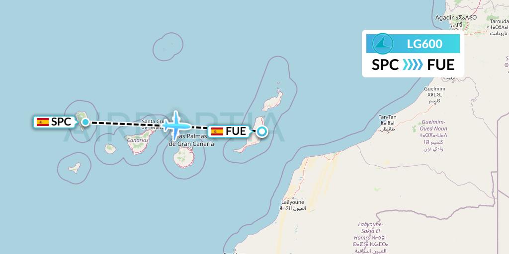 LG600 Flight Status Luxair: La Palma to Fuerteventura (LGL600)