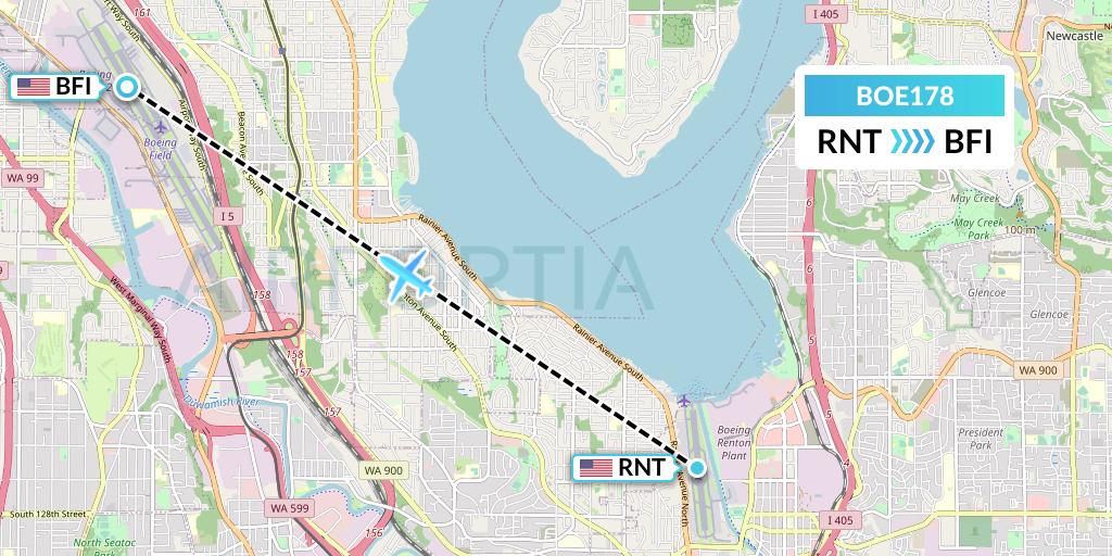 BOE178 Flight Status Boeing: Renton to Seattle