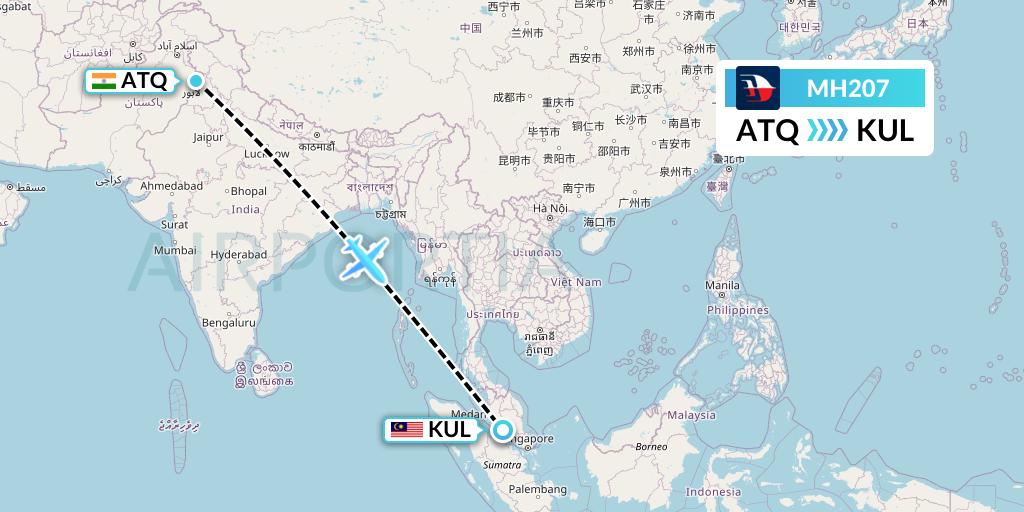 MH207 Flight Status Malaysia Airlines: Amritsar to Kuala Lumpur (MAS207)