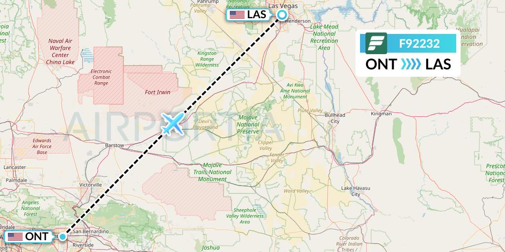 F92232 Flight Status Frontier Airlines: Ontario to Las Vegas (FFT2232)