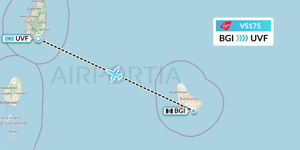 VS175 Flight Status Virgin Atlantic Airways: Bridgetown to Vieux Fort ...