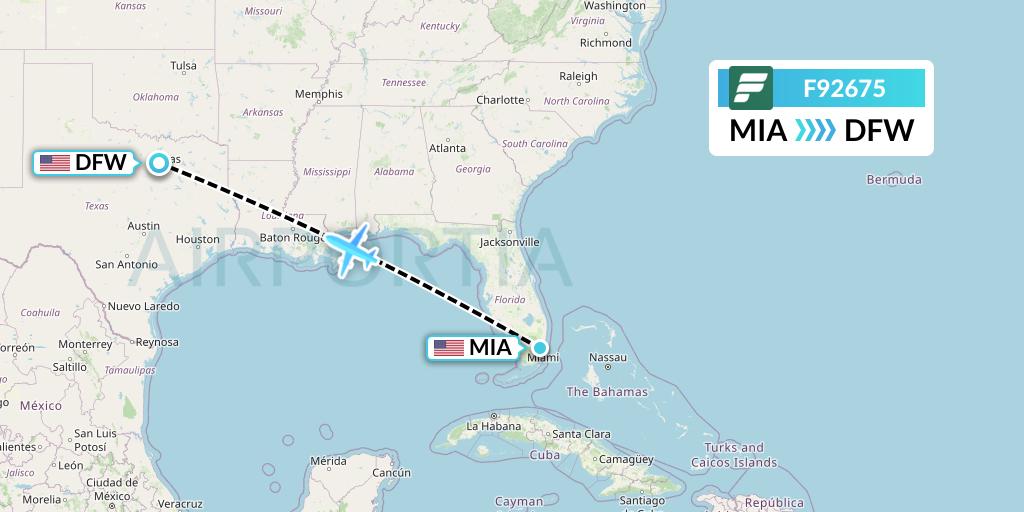 F92675 Flight Status Frontier Airlines: Miami to Dallas (FFT2675)