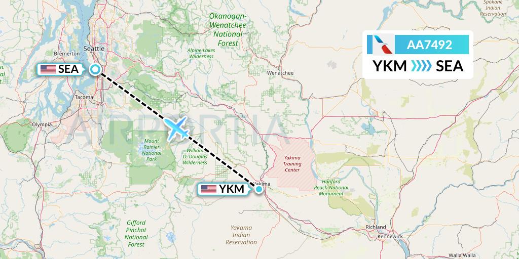 AA7492 Flight Status American Airlines: Yakima to Seattle (AAL7492)