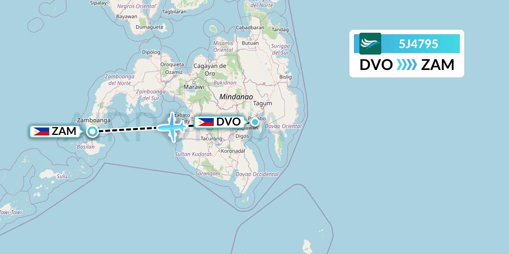 5J4795 Flight Status CEBU Pacific Air: Davao City to Zamboanga (CEB4795)