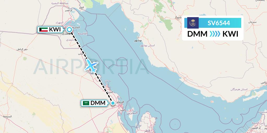 SV6544 Flight Status Saudi Arabian Airlines: Dammam to Kuwait City ...