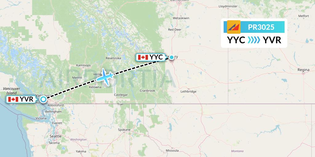 PR3025 Flight Status Philippine Airlines: Calgary to Vancouver (PAL3025)