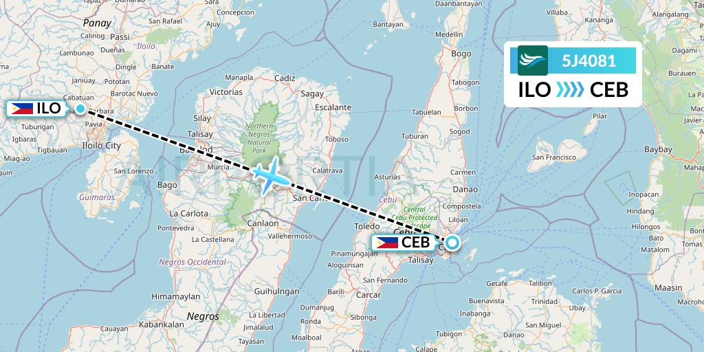 5J4081 Flight Status CEBU Pacific Air: Iloilo to Cebu (CEB4081)