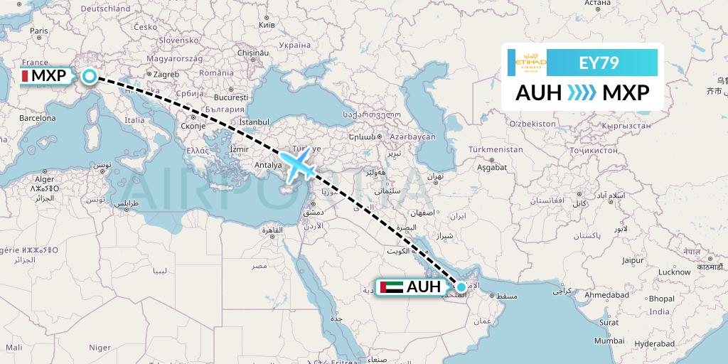 EY79 Flight Status Etihad Airways: Abu Dhabi to Milan (ETD79)