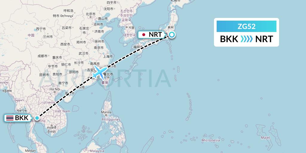 ZG52 Flight Status Zipair Tokyo Inc.: Bangkok to Tokyo (TZP52)
