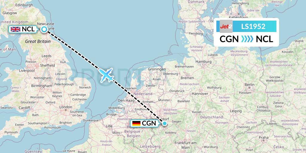 LS1952 Flight Status Jet2: Cologne to Newcastle (EXS1952)