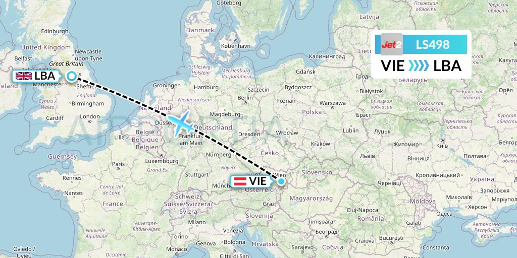 LS498 Flight Status Jet2: Vienna to Leeds (EXS498)