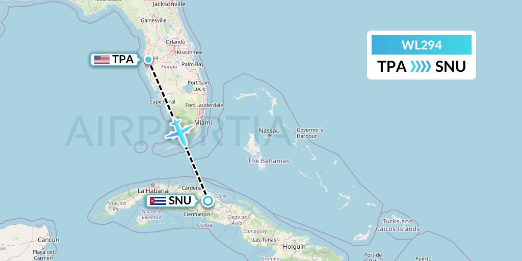 WL294 Flight Status World Atlantic Airlines: Tampa to Santa Clara (WAL294)