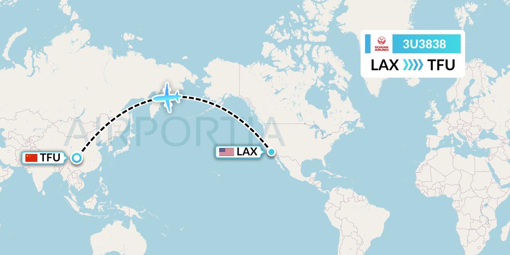 3U3838 Flight Status Sichuan Airlines: Los Angeles to Chengdu (CSC3838)
