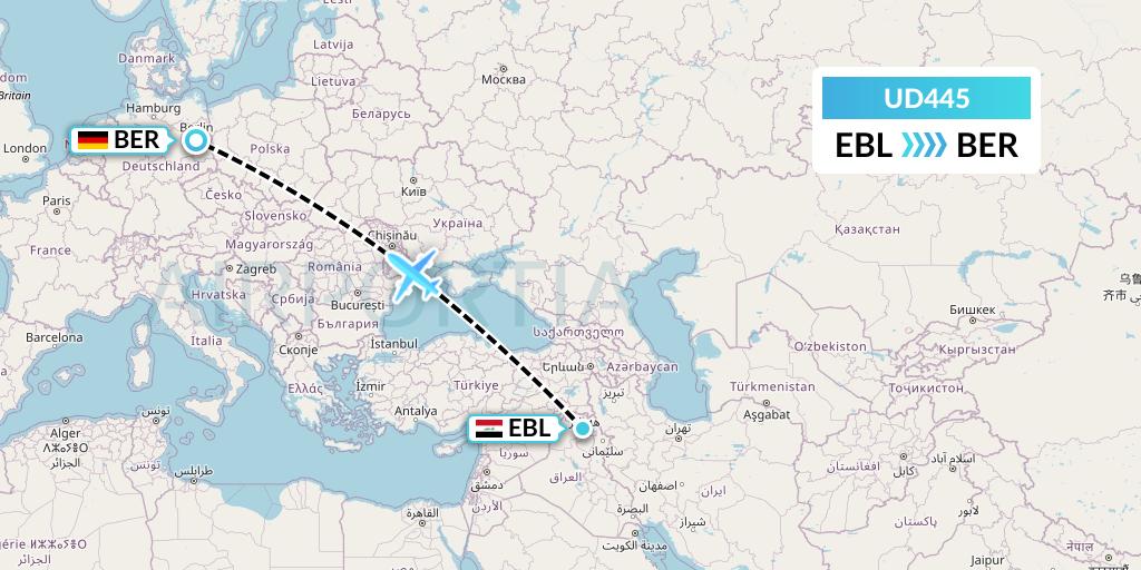 UD445 Flight Status UR Airlines: Arbil to Berlin (UBD445)
