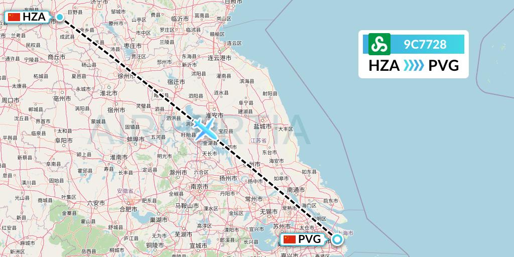 9C7728 Flight Status Spring Airlines: Jinan to Shanghai (CQH7728)