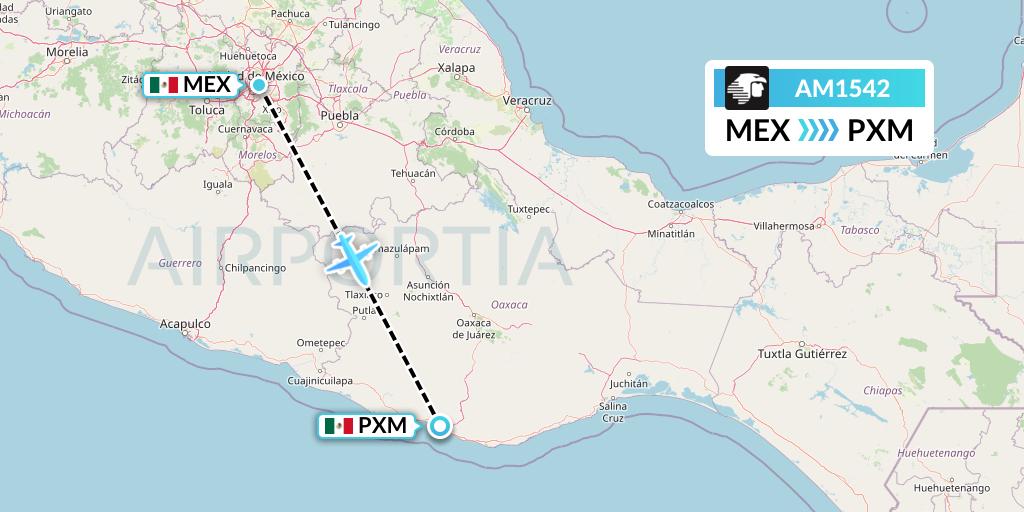 AM1542 Flight Status Aeromexico: Mexico City to Puerto Escondido (AMX1542)