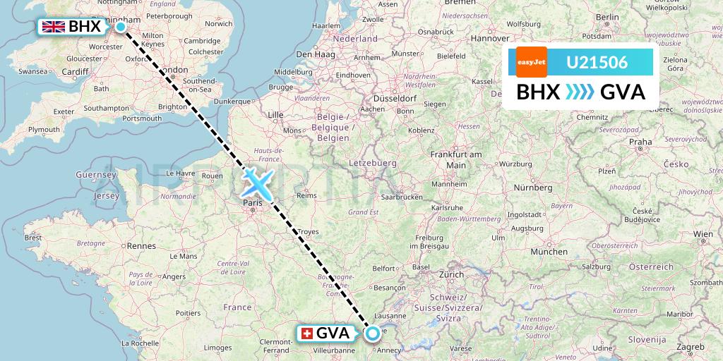 U21506 Flight Status EasyJet: Birmingham to Geneva (EZY1506)