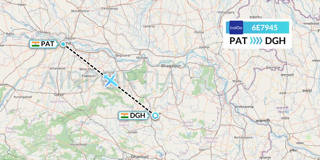 6E7945 Flight Status IndiGo Airlines: Patna to Patna (IGO7945)