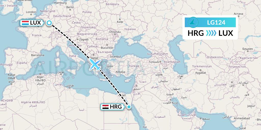 LG124 Flight Status Luxair: Hurghada to Luxembourg (LGL124)
