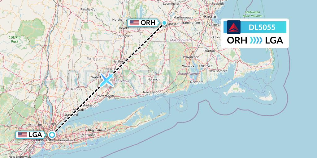 DL5055 Flight Status Delta Air Lines: Worcester to New York (DAL5055)
