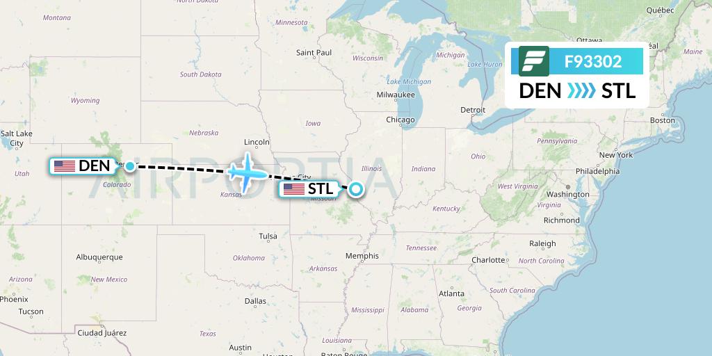 F93302 Flight Status Frontier Airlines: Denver to St. Louis (FFT3302)