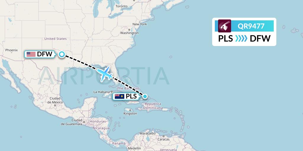 QR9477 Flight Status Qatar Airways: Providenciales to Dallas (QTR9477)