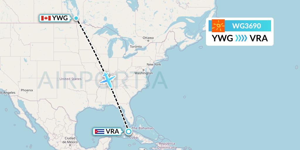 WG3690 Flight Status Sunwing Airlines: Winnipeg to Varadero (SWG3690)