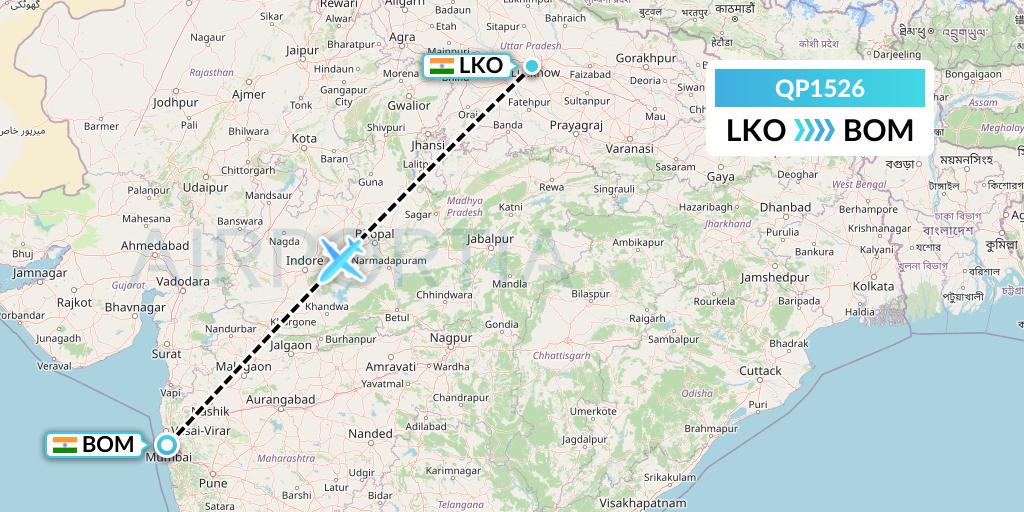 QP1526 Flight Status Akasa Air: Lucknow to Mumbai (AKJ1526)