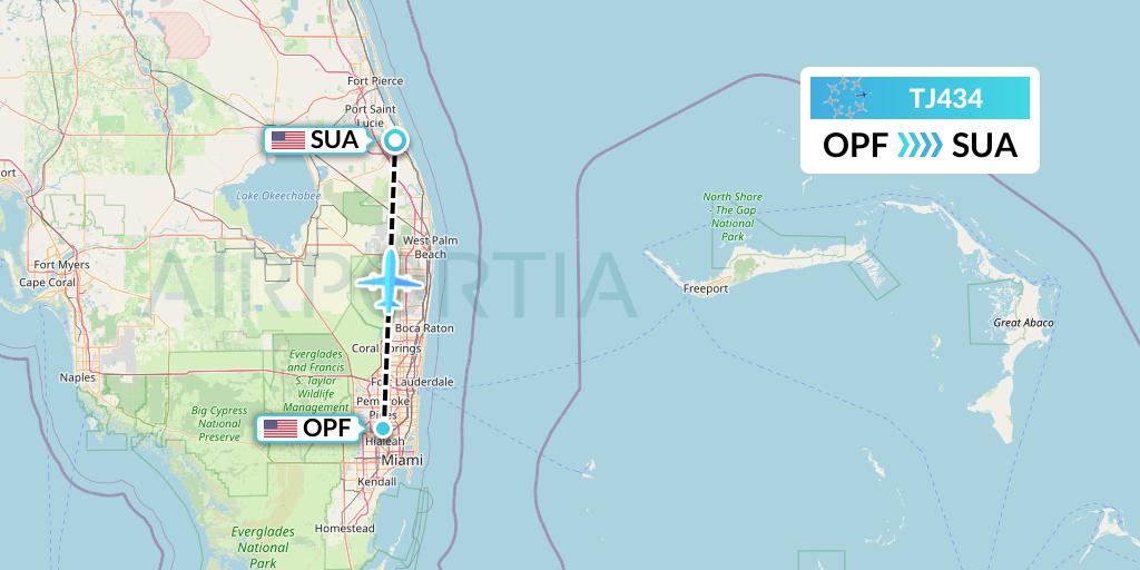 TJ434 Flight Status Tradewind Aviation: Miami to Stuart (GPD434)