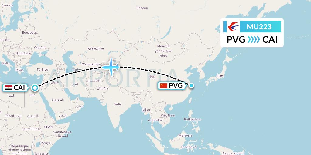 MU223 Flight Status China Eastern Airlines: Shanghai to Cairo (CES223)