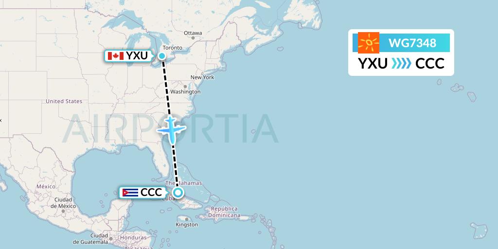 WG7348 Flight Status Sunwing Airlines: London to Cayo Coco (SWG7348)