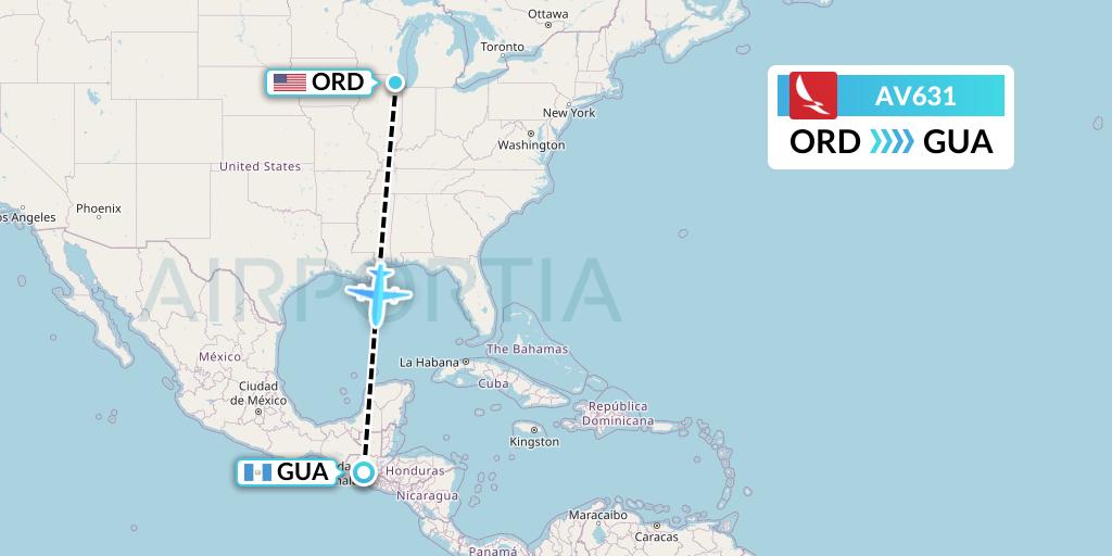 AV631 Flight Status Avianca: Chicago to Guatemala City (AVA631)