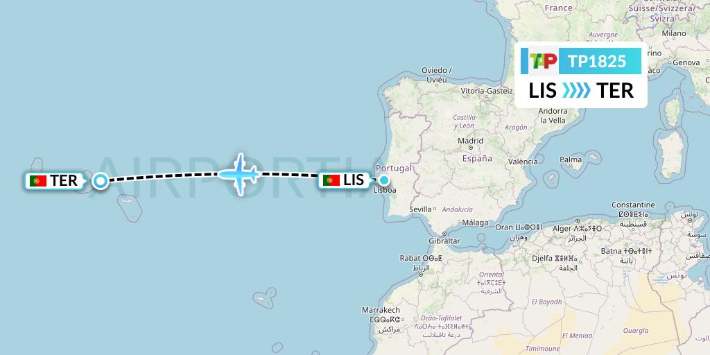 TP1825 Flight Status TAP Portugal: Lisbon to Lajes (TAP1825)