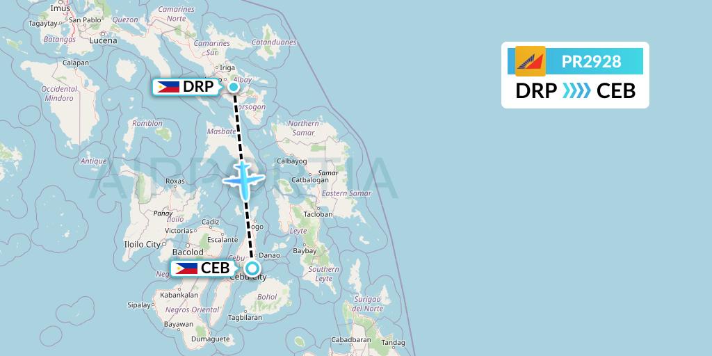 PR2928 Flight Status Philippine Airlines: Legazpi to Cebu (PAL2928)