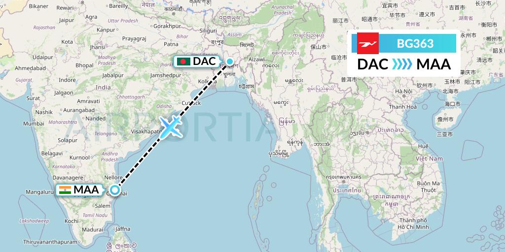 BG363 Flight Status Biman Bangladesh Airlines: Dhaka to Chennai (BBC363)