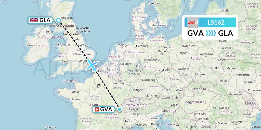 LS162 Flight Status Jet2: Geneva to Glasgow (EXS162)