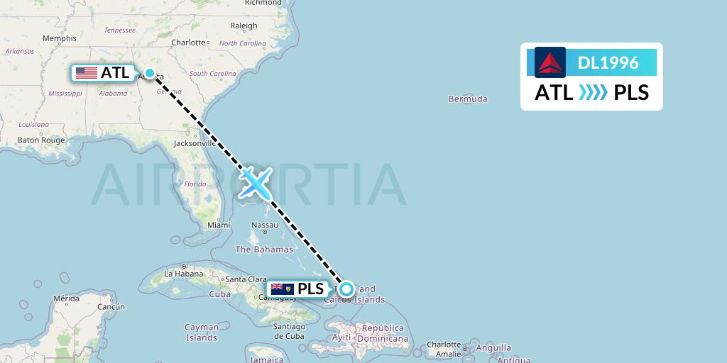 DL1996 Flight Status Delta Air Lines: Atlanta to Providenciales (DAL1996)