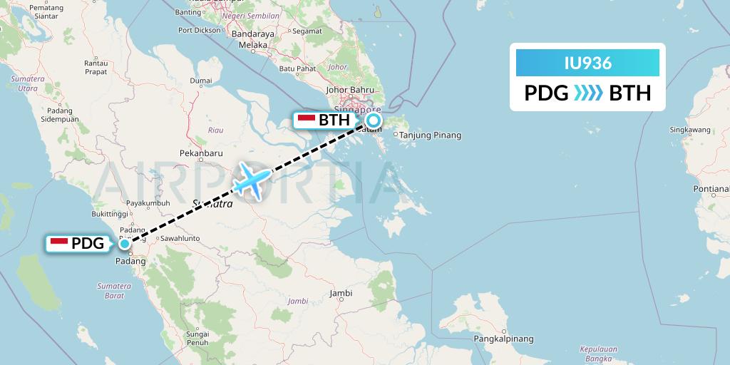 IU936 Flight Status Pt. Super Air Jet: Padang to Batam (SJV936)
