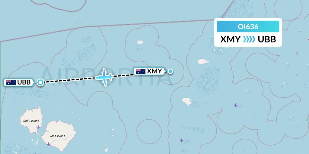 OI636 Flight Status Hinterland Aviation: Yam Island to Mabuiag Island ...