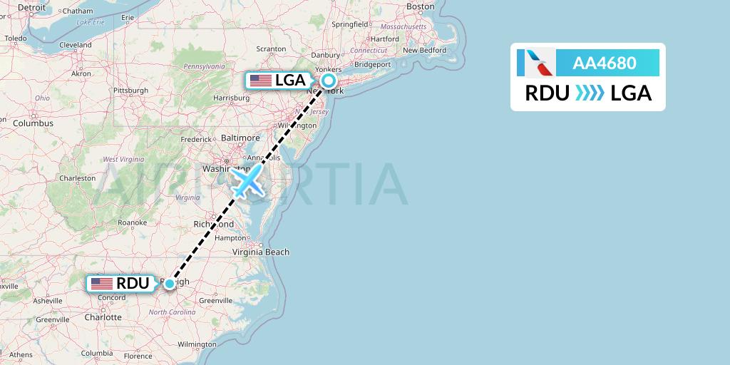 AA4680 Flight Status American Airlines: Raleigh-Durham to New York ...