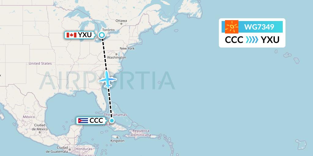 WG7349 Flight Status Sunwing Airlines: Cayo Coco to London (SWG7349)