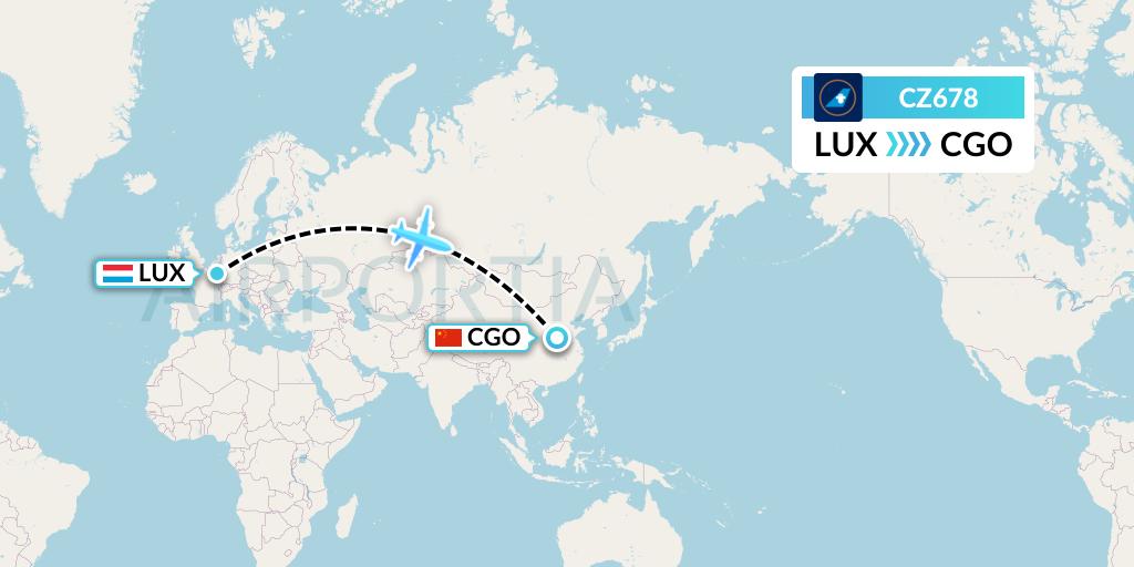 CZ678 Flight Status China Southern Airlines: Luxembourg to Zhengzhou ...