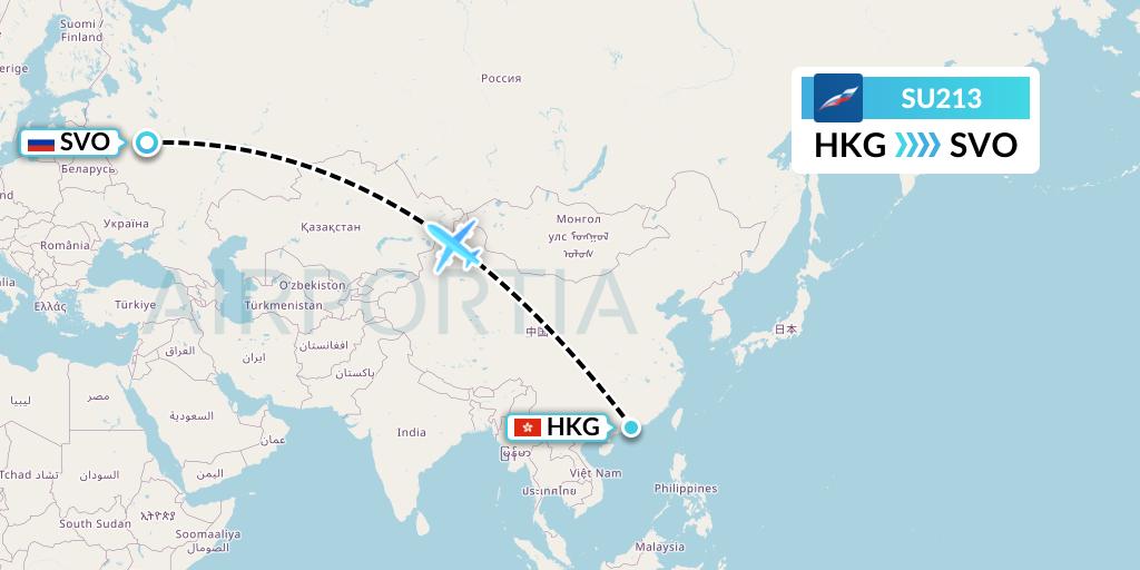 SU213 Flight Status Aeroflot: Hong Kong to Moscow (AFL213)