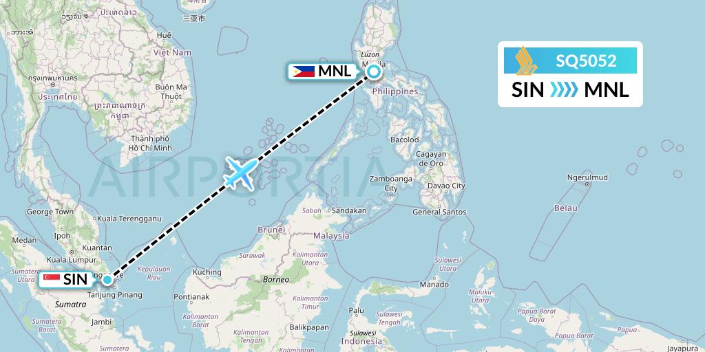 SQ5052 Flight Status Singapore Airlines: Singapore to Manila (SIA5052)