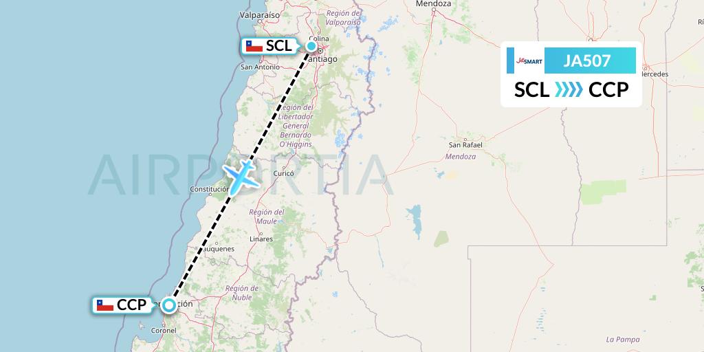 JA507 Flight Status JetSMART: Santiago to Concepcion (JAT507)