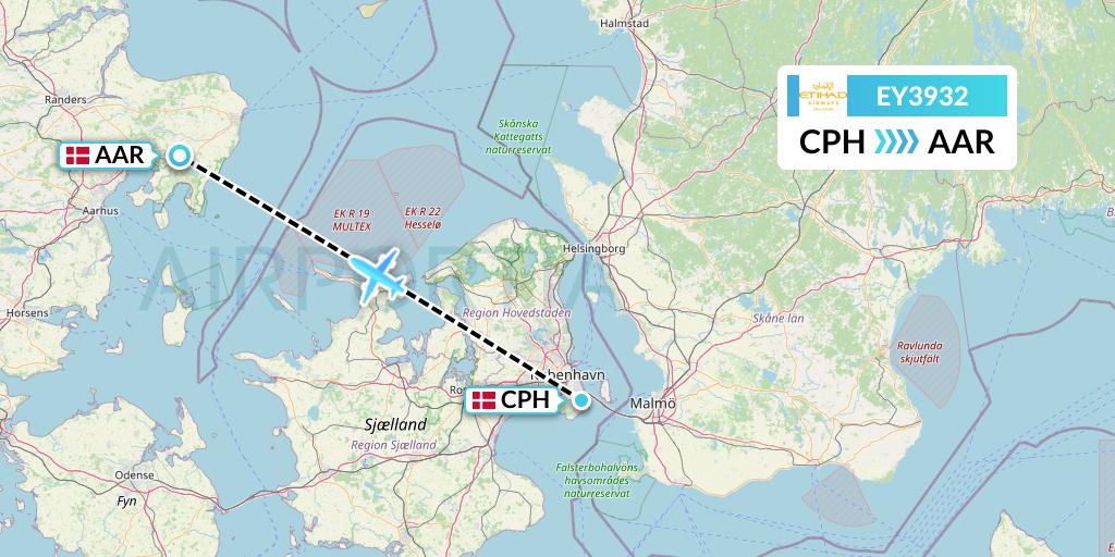 EY3932 Flight Status Etihad Airways: Copenhagen to Aarhus (ETD3932)