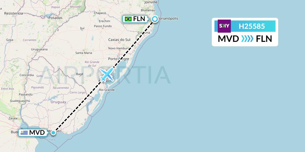 H25585 Flight Status Sky Airline: Montevideo to Florianopolis (SKU5585)