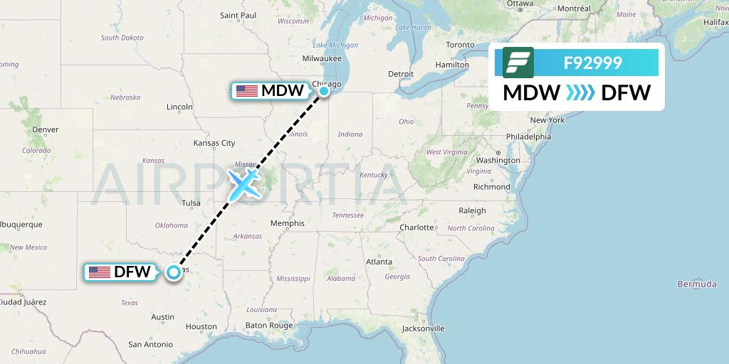 F92999 Flight Status Frontier Airlines: Chicago to Dallas (FFT2999)