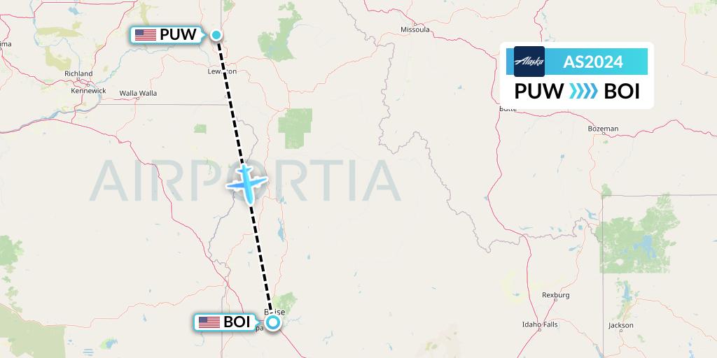 AS2024 Flight Status Alaska Airlines: Pullman to Boise (ASA2024)